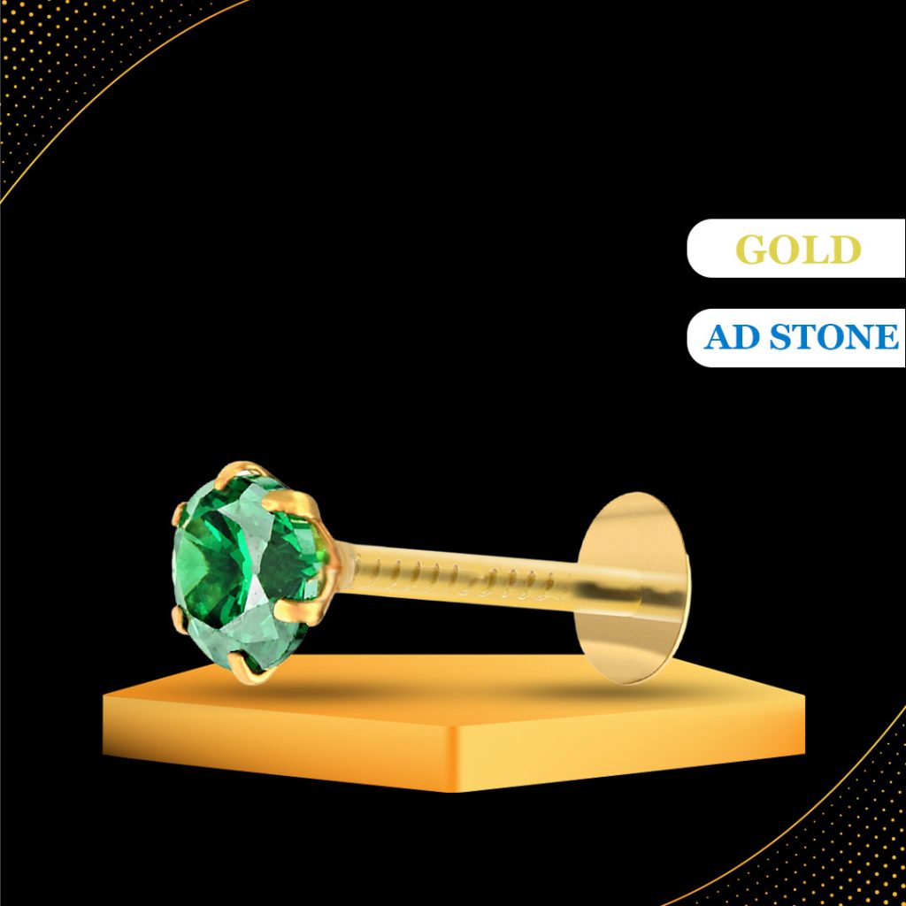 American Diamond Single Stone White Color GP Nose Pin | BD Jewelers ...